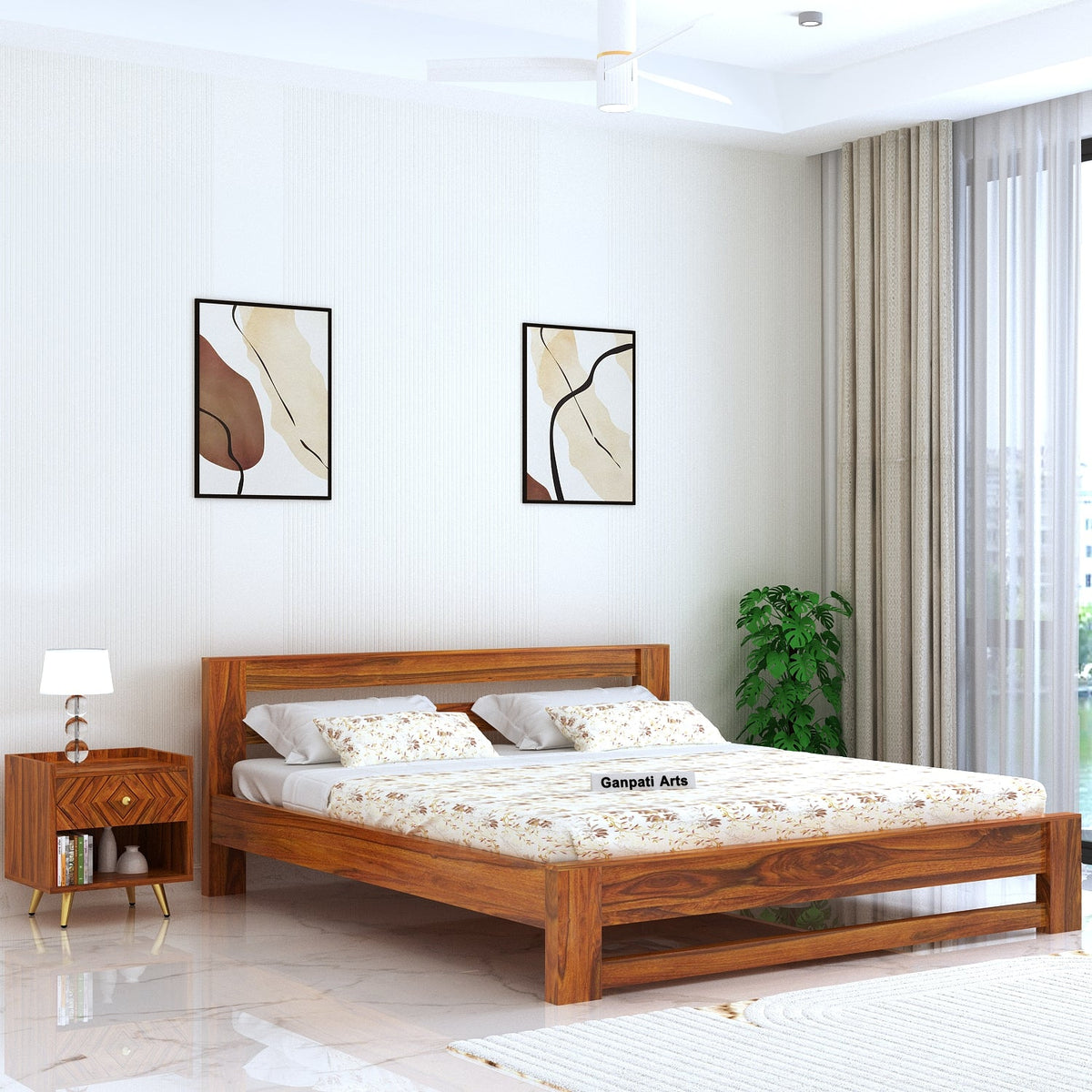 Wooden Without Storage Beds - Ganpati Arts Furniture