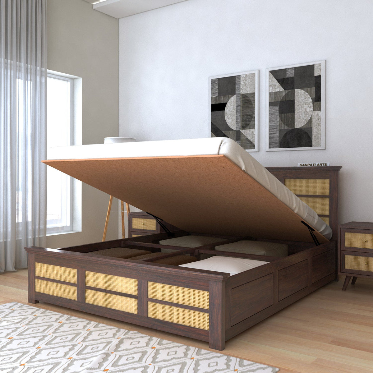 Wooden Hydraulic Box Beds - Ganpati Arts Furniture