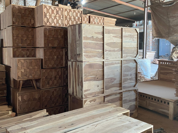 Akon Solid Sheesham Wood 6 Seater Dining Table Set – Ganpati Arts