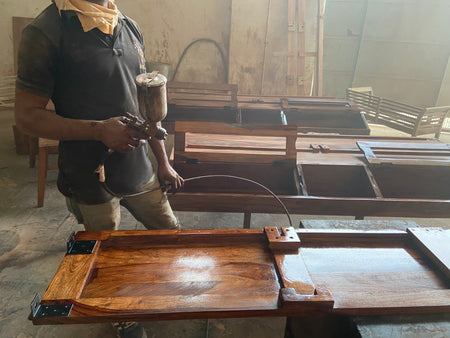 Akon Solid Sheesham Wood 6 Seater Dining Table Set – Ganpati Arts