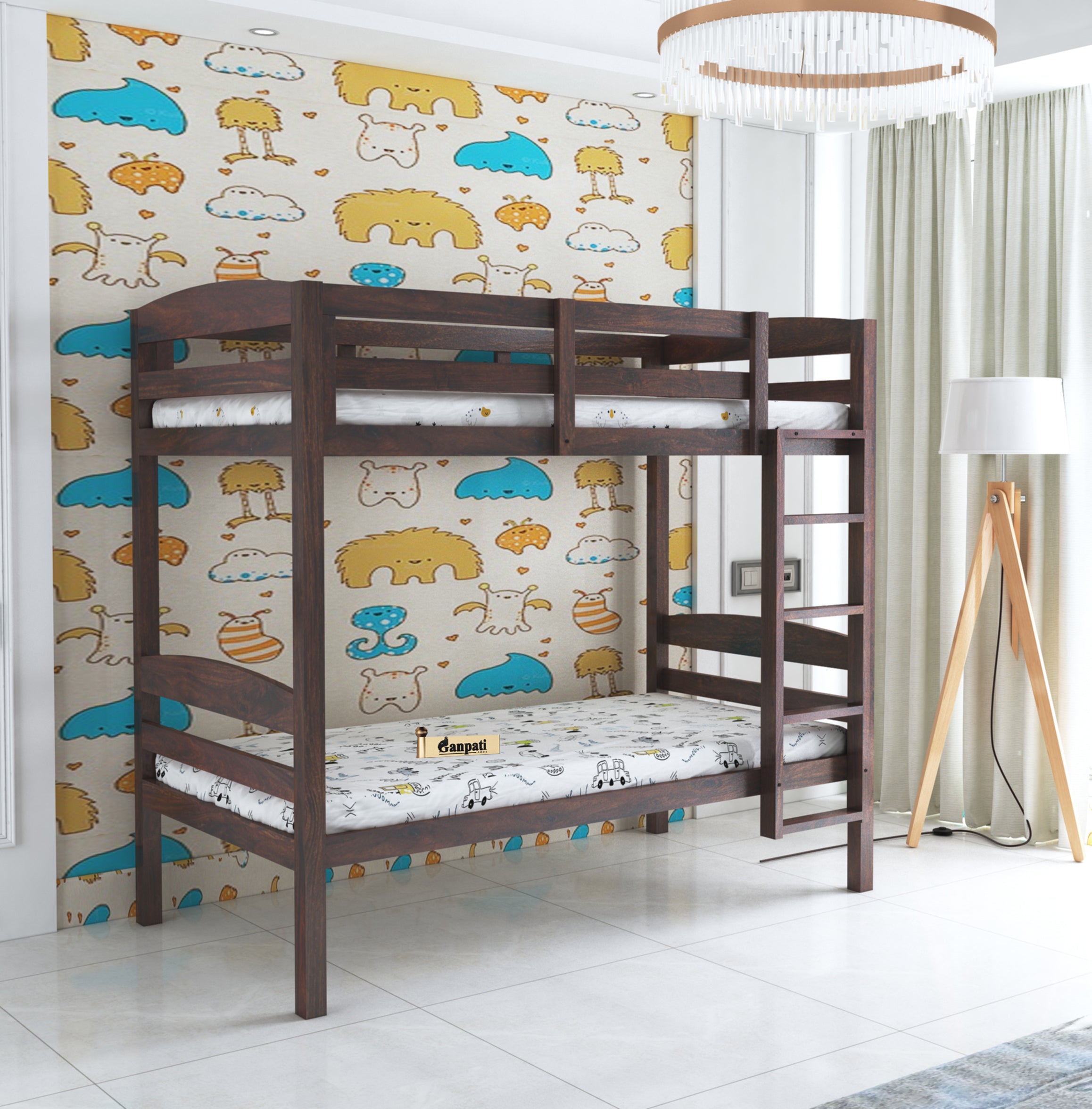 KATY Solid Sheesham Wood Bunk Bed Without Storage 1 Year Warranty