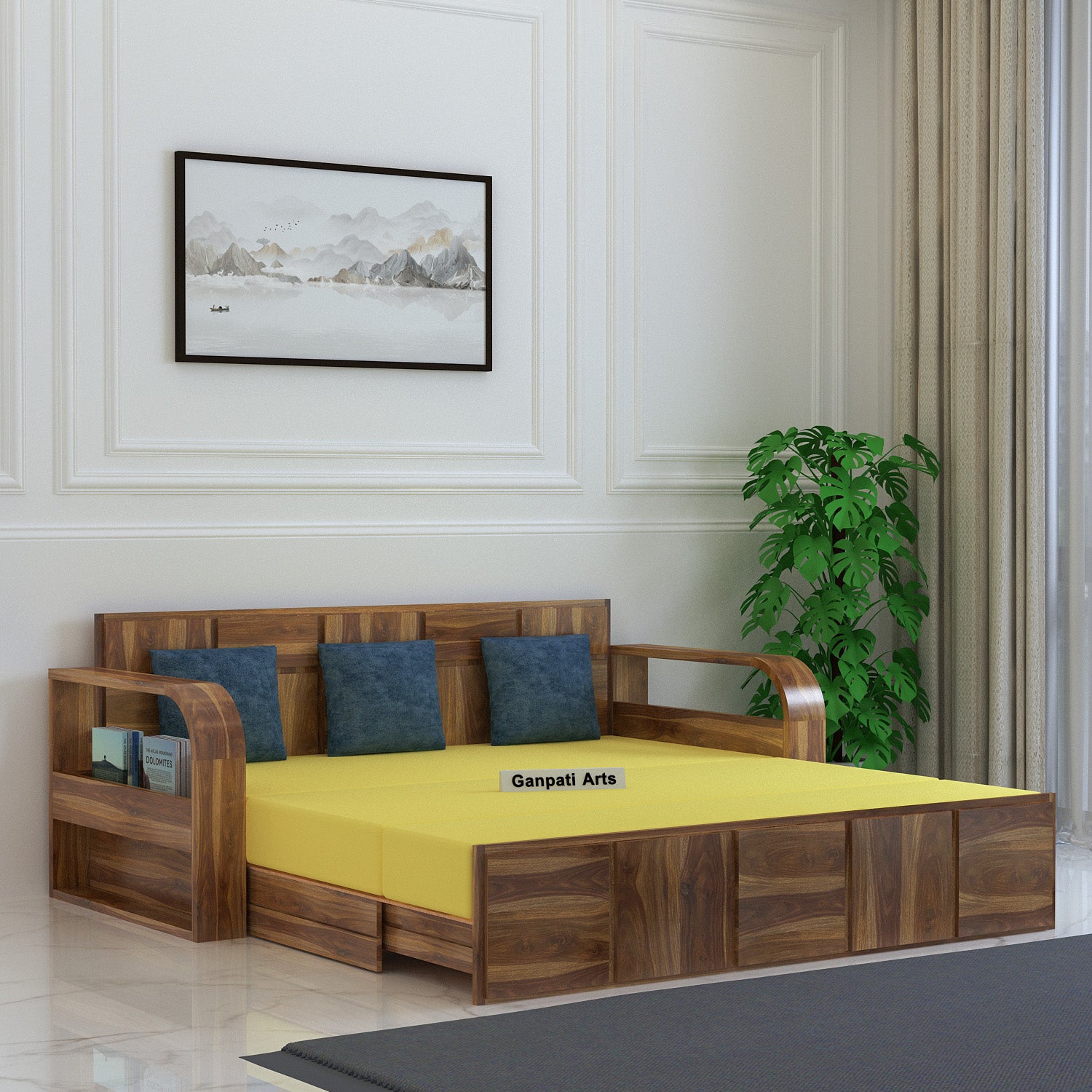 Wooden furniture sofa come bed store