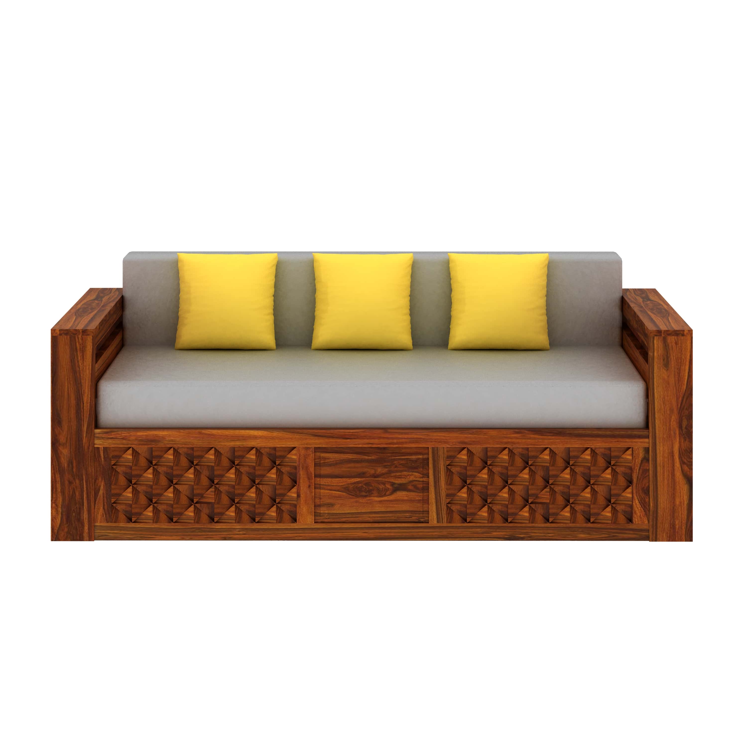 Wooden storage sofa set store